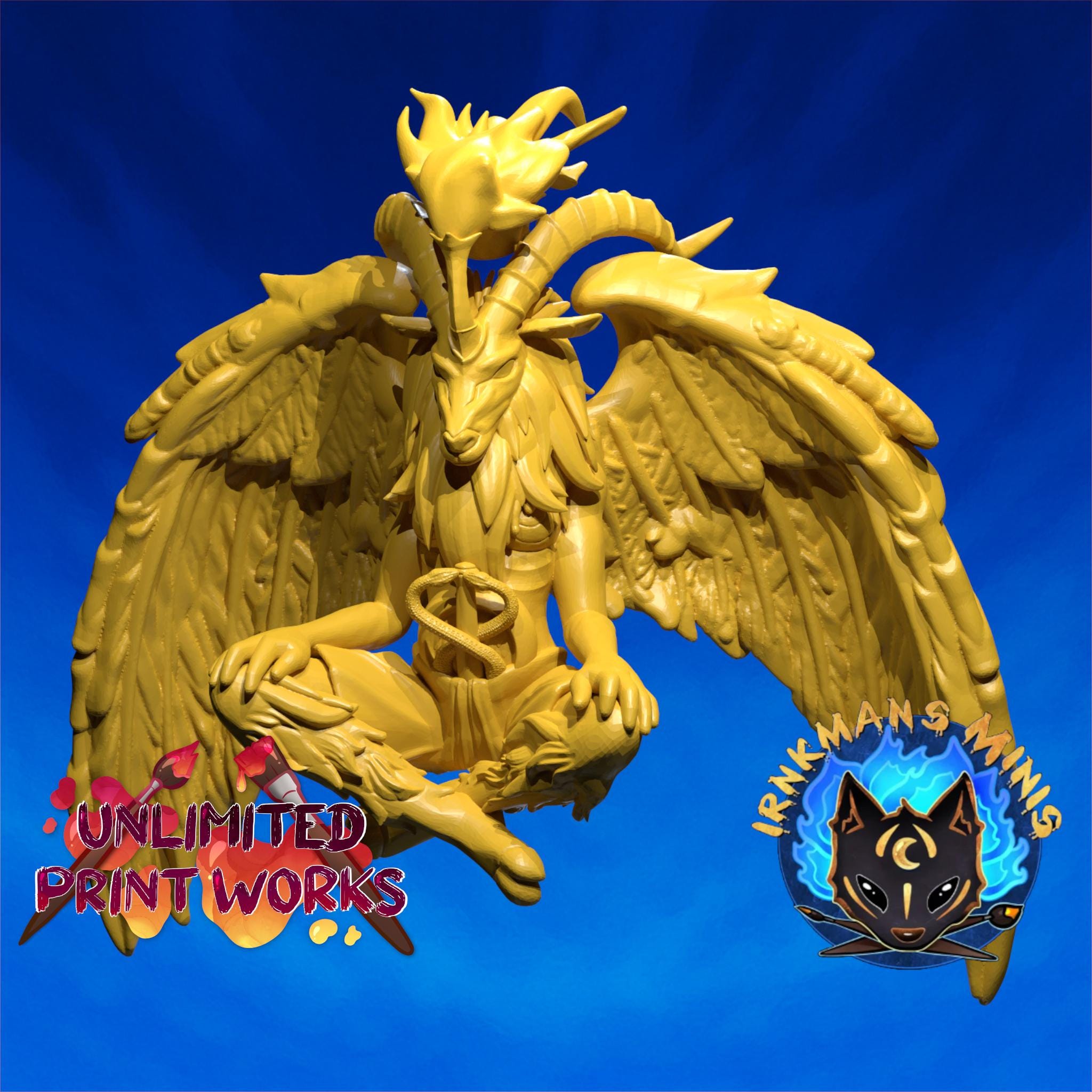 Baphomet Miniature - 28mm / 32mm / 36mm - Irnkman's Minis - Resin ...