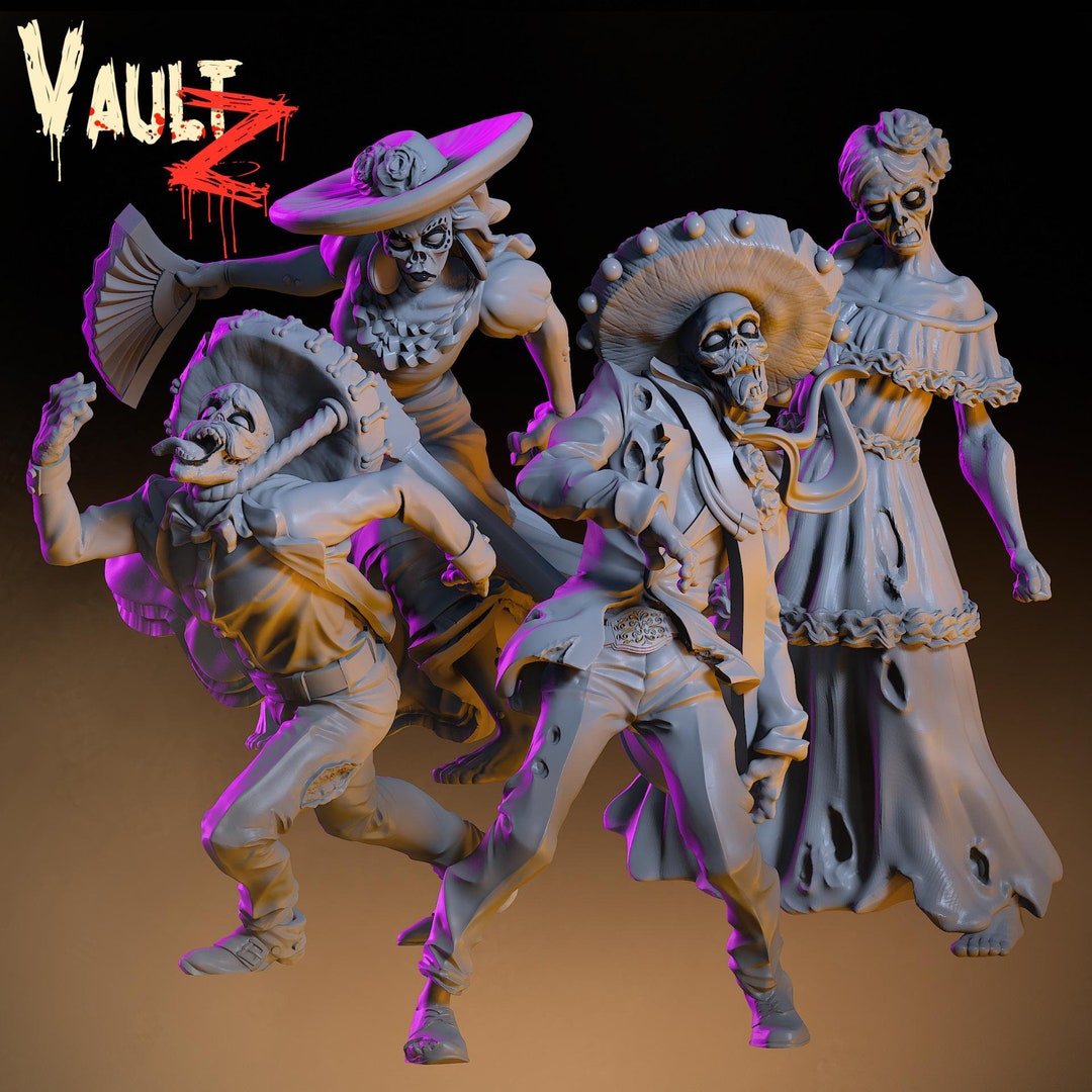 Dia De Los Muertos Zombies Miniature (4 Variations) - Vaultz - 28mm ...