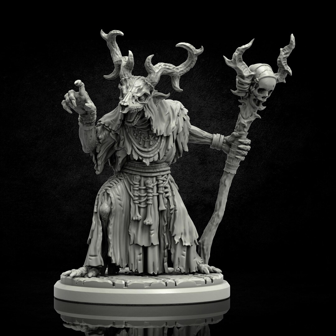 Ghoul Priest Miniature - 28mm / 32mm / 36mm - Adaevy Creations - Resin ...
