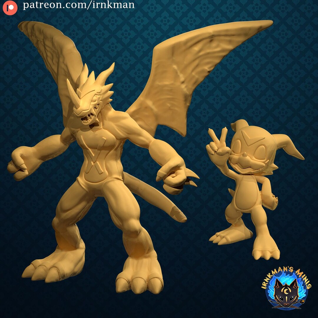 Veemon Digivolution Line Miniatures - Irnkman's Minis - Etsy