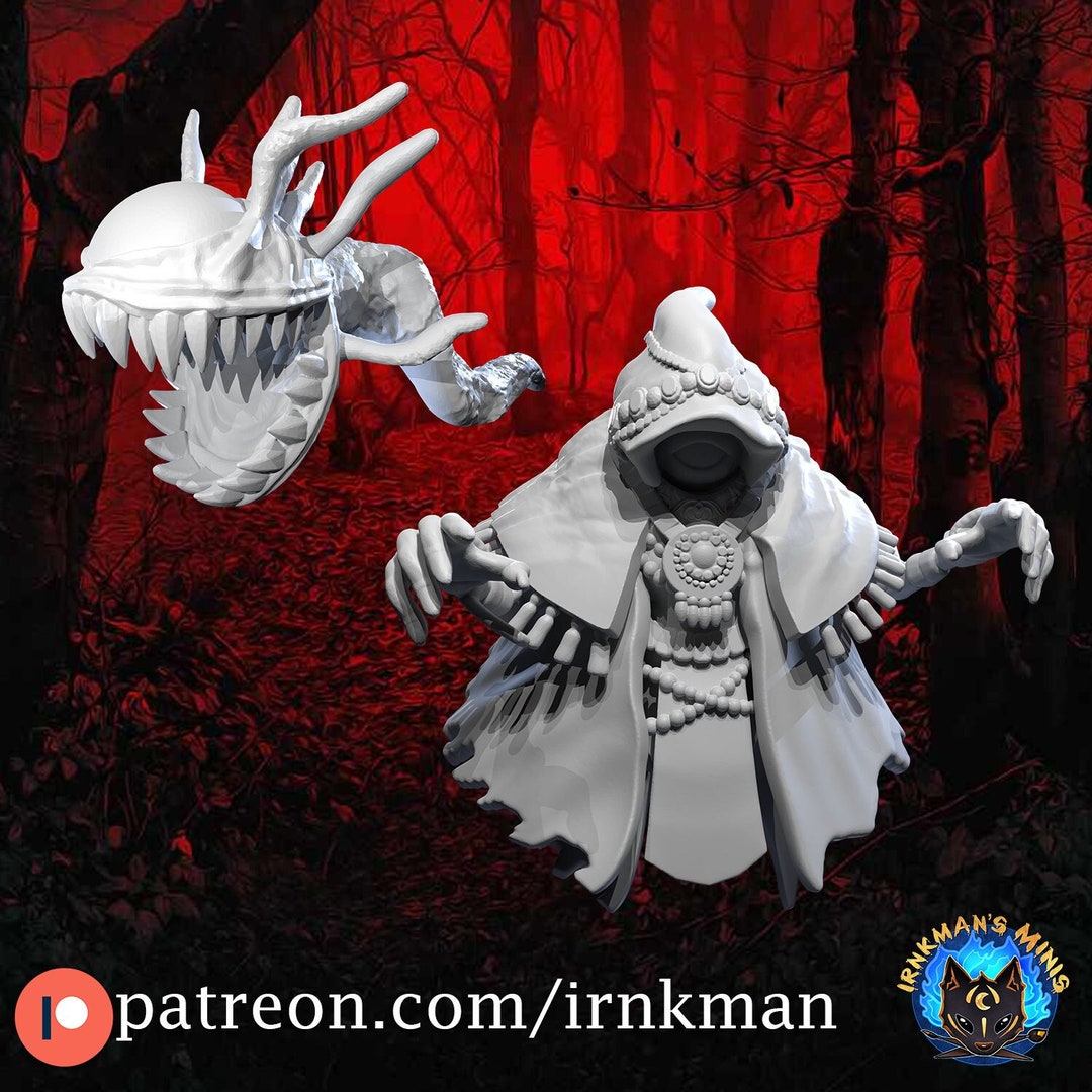 Dark Wizard and Dark Fiend Miniature - Irnkman's Minis - 28mm / 32mm ...