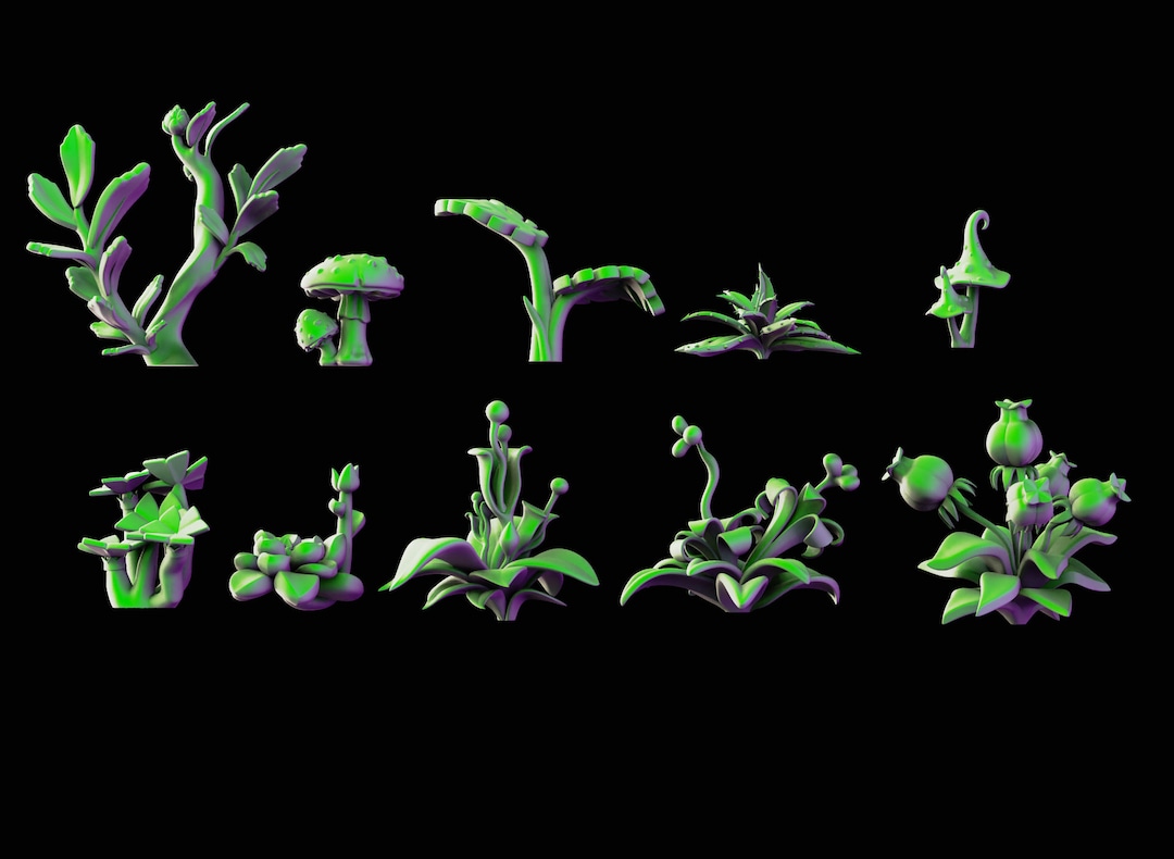 Plants Scatter Terrain - Robert Sculpting - 25mm / 32mm / 36mm - Etsy