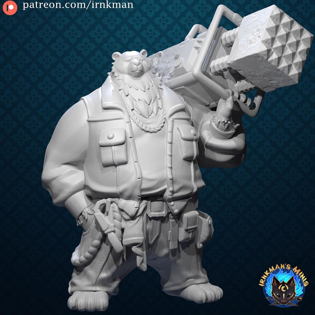 Brother Bear Miniature - Irnkman's Minis - 28mm / 32mm / 36mm - Etsy