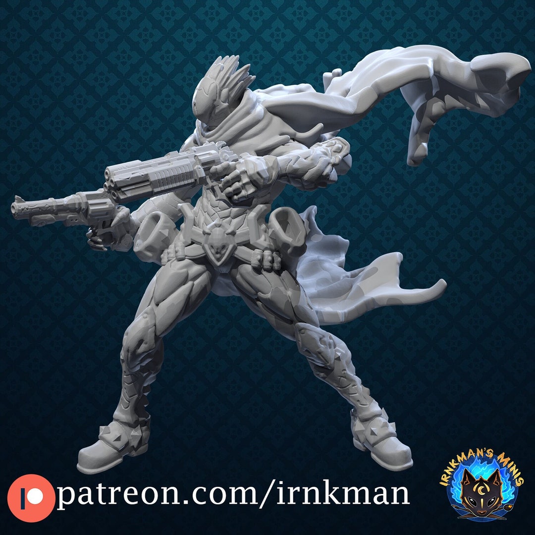 Armed Nephilim Miniature - Irnkman's Minis - 28mm / 32mm / 36mm - Etsy
