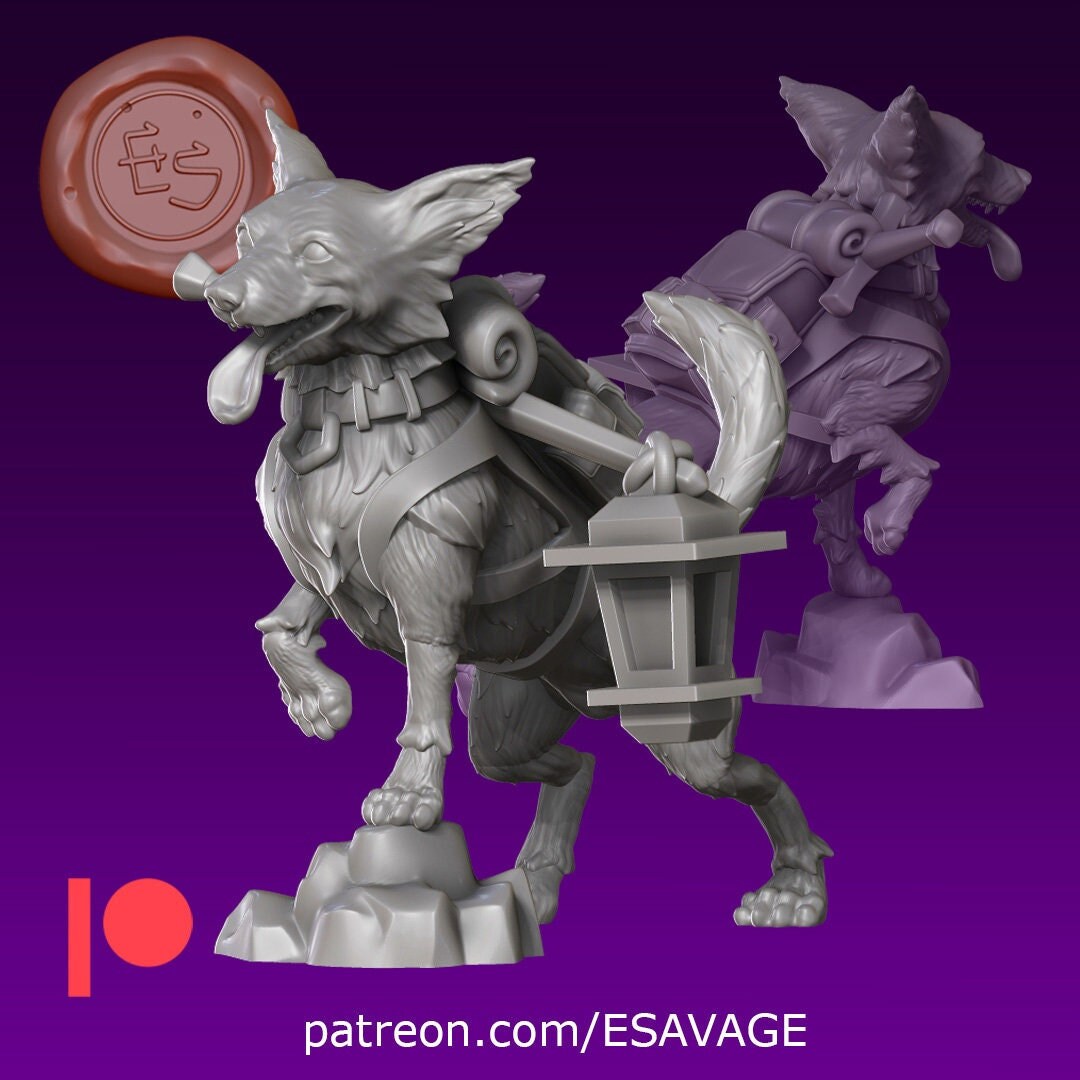 Adventure Doggo Miniature - Ethan Savage Studios - 28mm / 32mm / 36mm ...