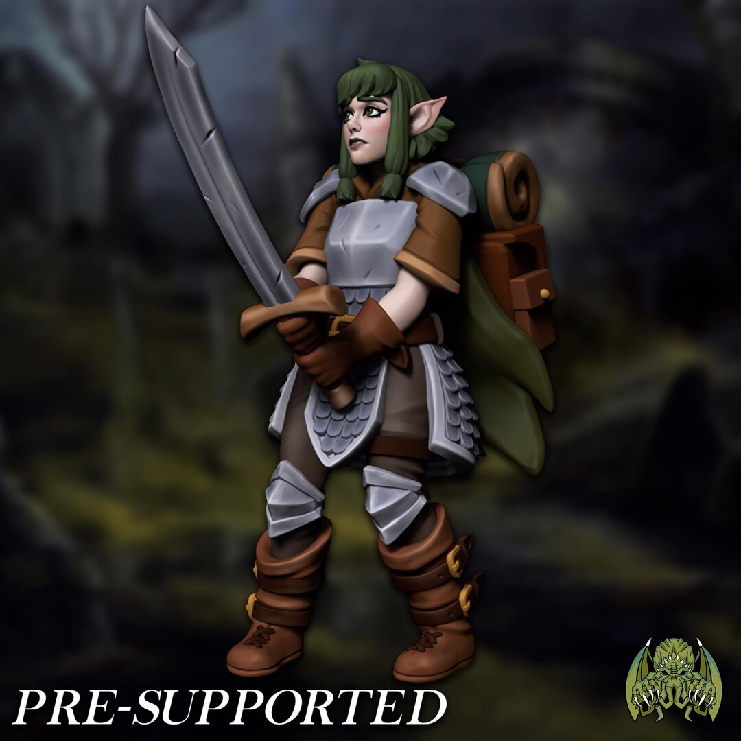 Elfie the Adventurer Miniature - Miniatures of Madness - 28mm / 32mm ...