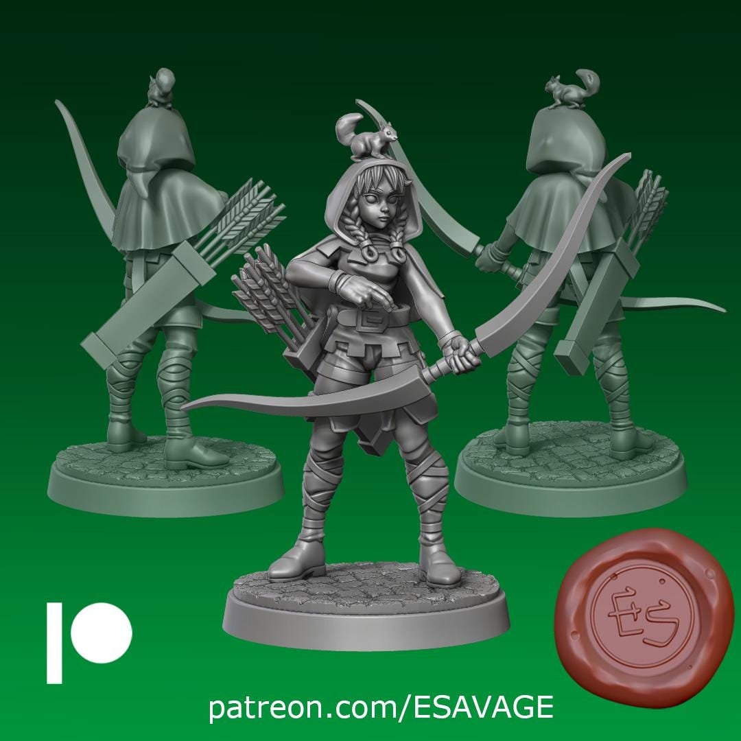 Elf Miniature - Ethan Savage Studios - 28mm / 32mm / 36mm - Etsy