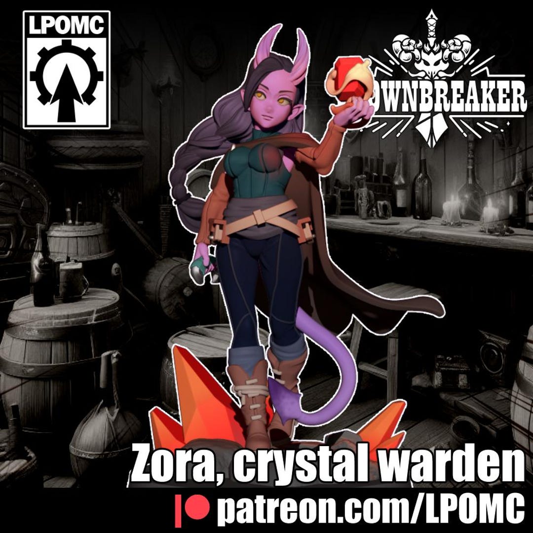Zora, Crystal Warden Miniature - 28mm / 32mm / 36mm - LPOMC - Resin ...