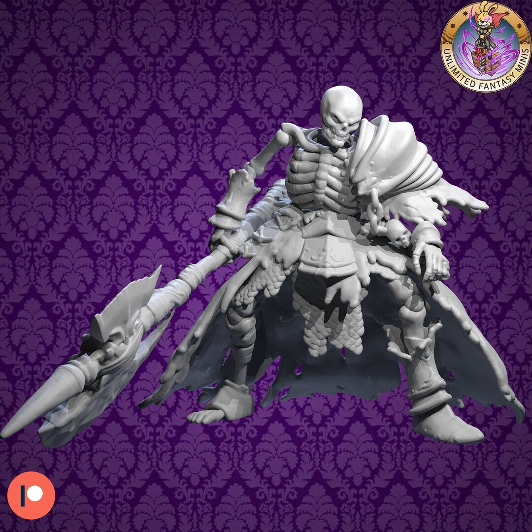 Skeletal Warrior Miniature - Unlimited Fantasy Minis - 28mm / 32mm ...