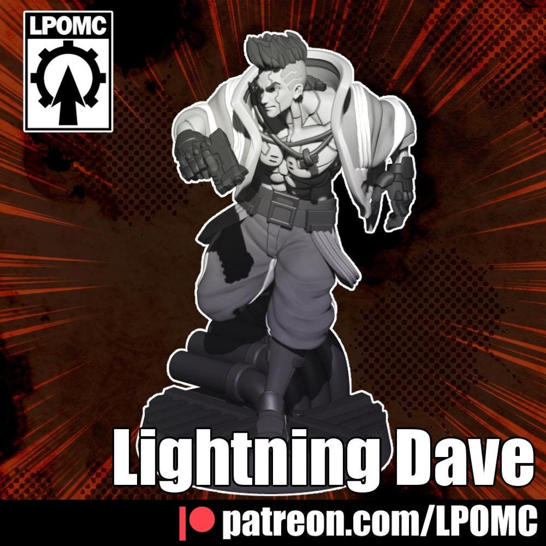 Lightning Dave Miniature - LPOMC - 28mm / 32mm / 36mm / 75mm - Etsy