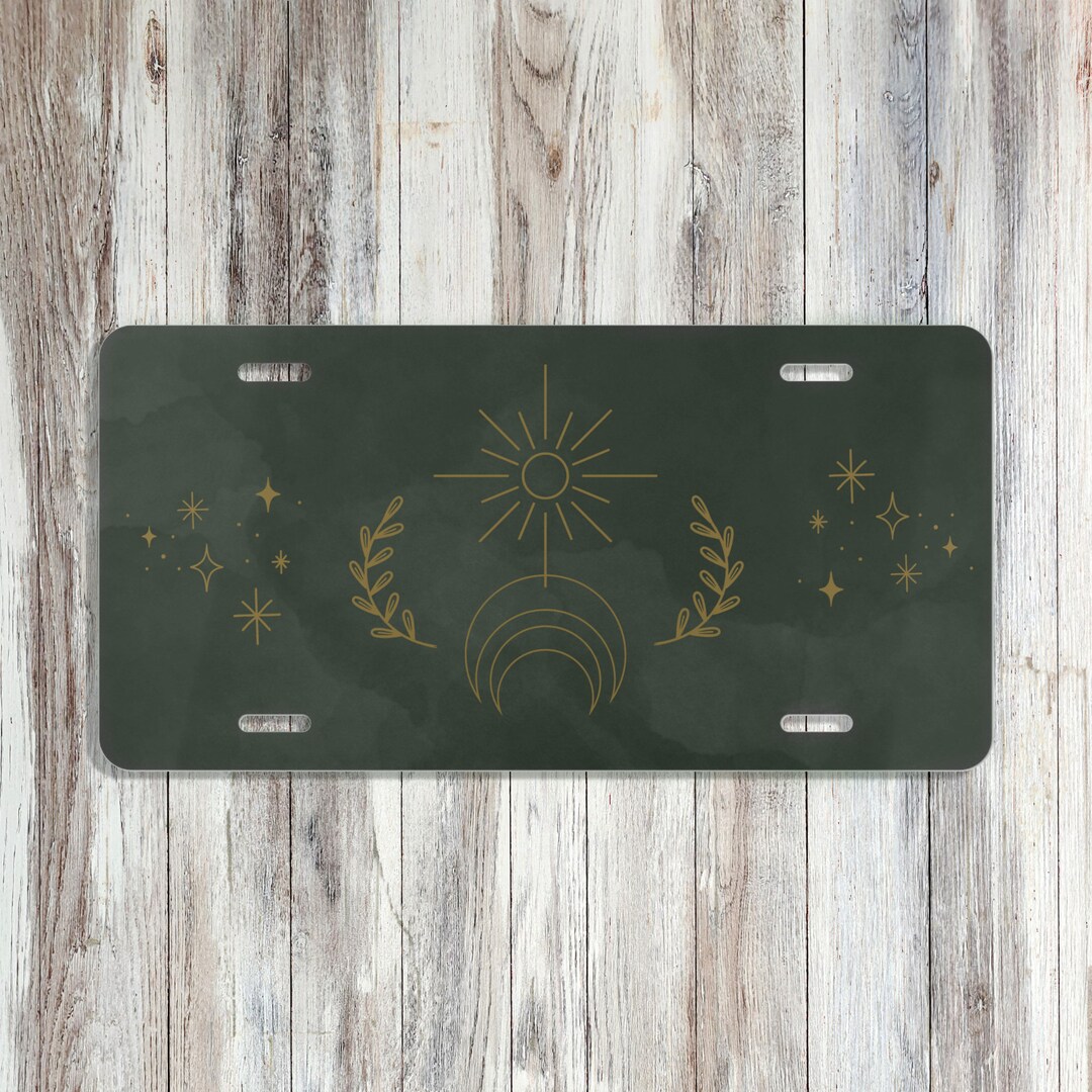 Sun and Moon Celestial Aluminum License Plate | 6x12 | Front Car Plate ...