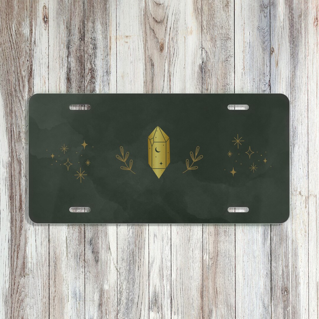 Celestial Star Gold Crystal Aluminum License Plate 6x12 Front Car Plate ...