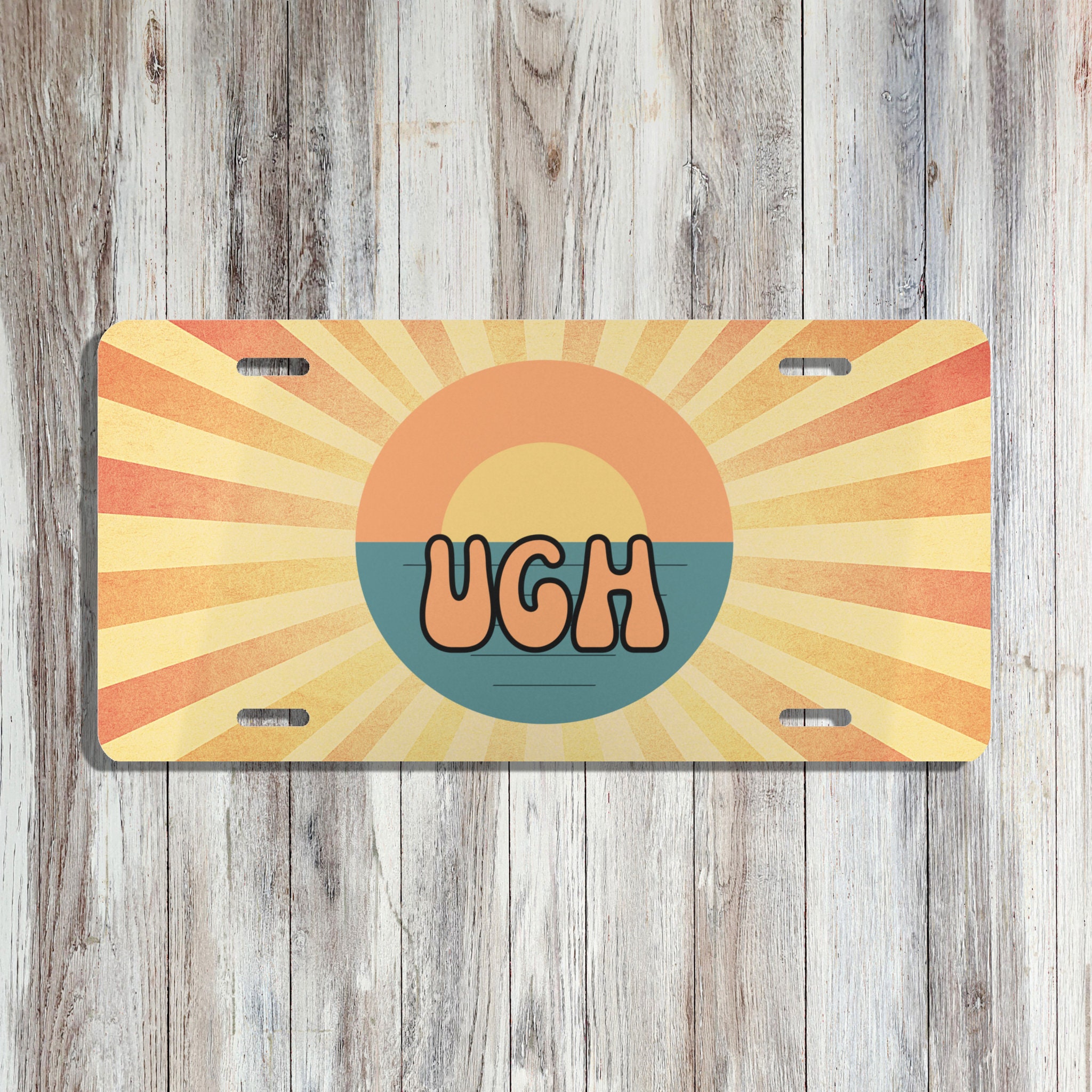Ugh Sunset Sun Rays License Plate Unique Car Accessories for - Etsy