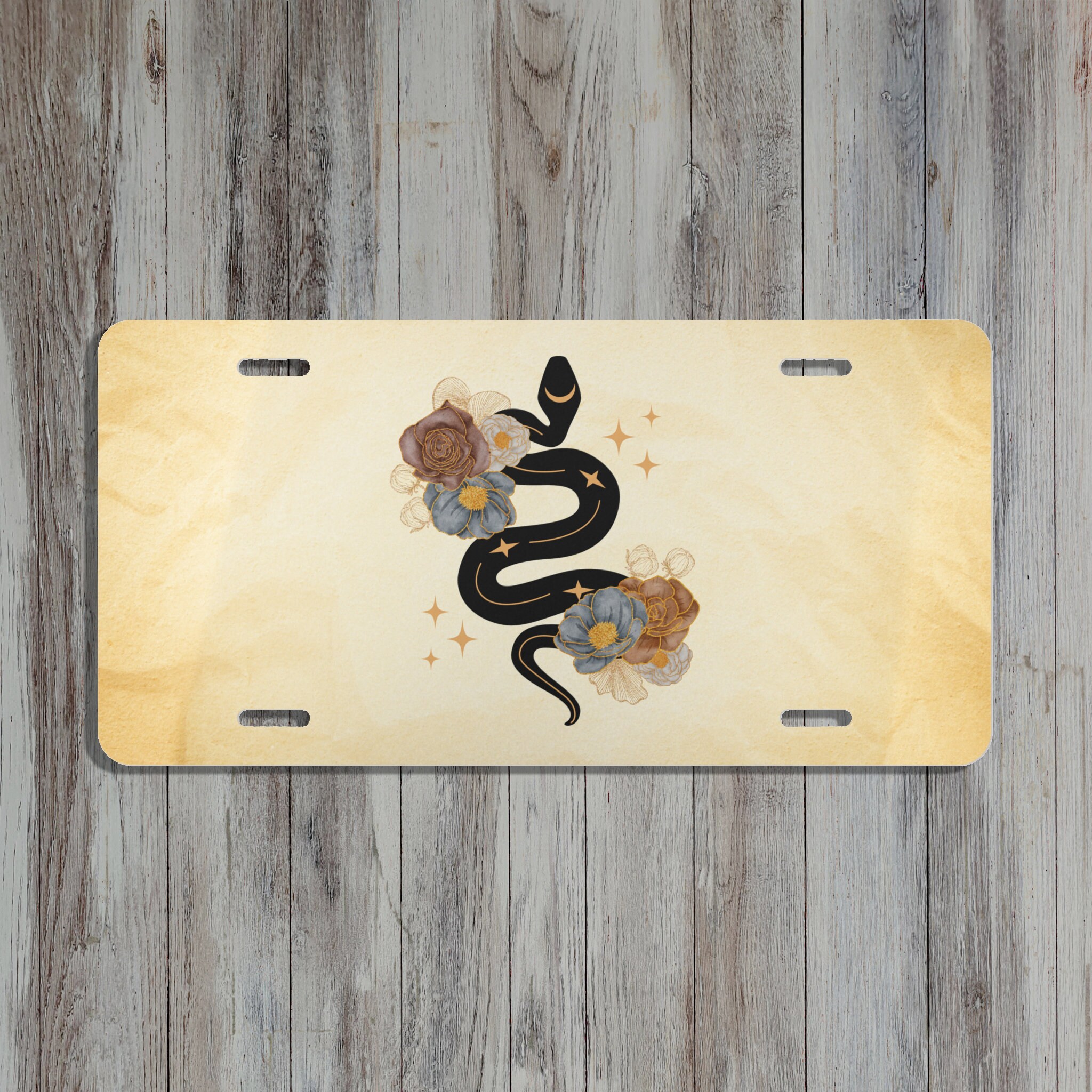 Pretty Celestial Moon Snake License Plate Serpent Witchy Car - Etsy