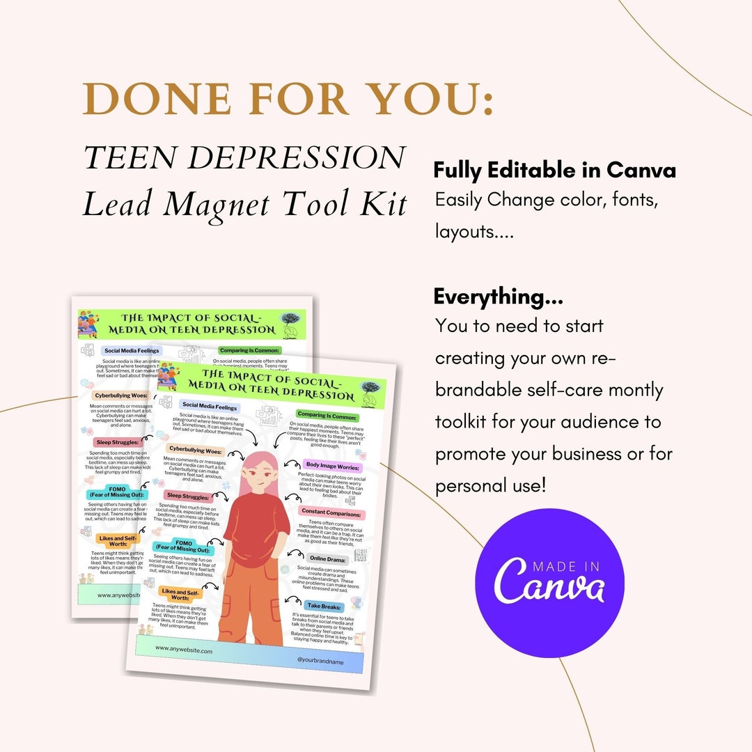 Teen Depression Handout, Depression Worksheet, Mental Health Resource ...