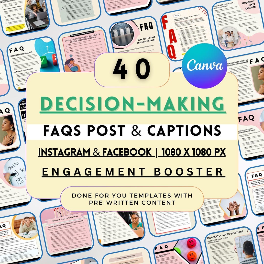 Decision Making Faqs: 40 Instagram Post Templates for Life Coaches ...