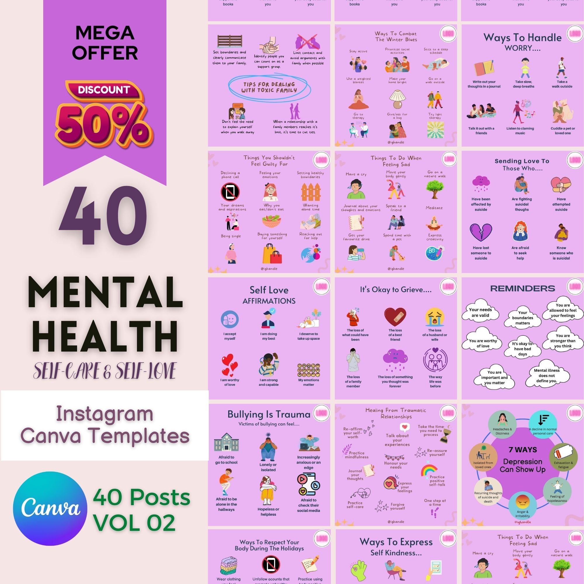 50 OCD Instagram Post, Obsessive Compulsive Disorder Post, Mental ...