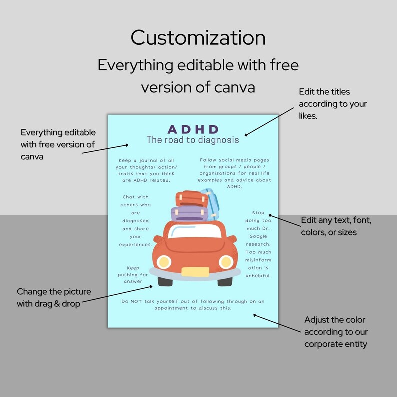 ADHD Awareness, ADHD Instagram Post, Engagement Booster, Mental Health ...