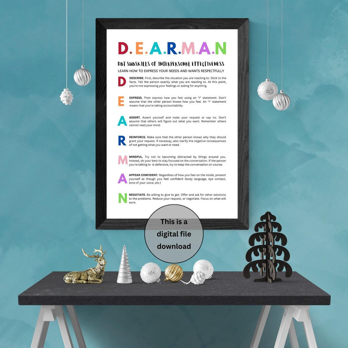 Dear Man Poster DBT Poster Mental Health Poster Therapy - Etsy