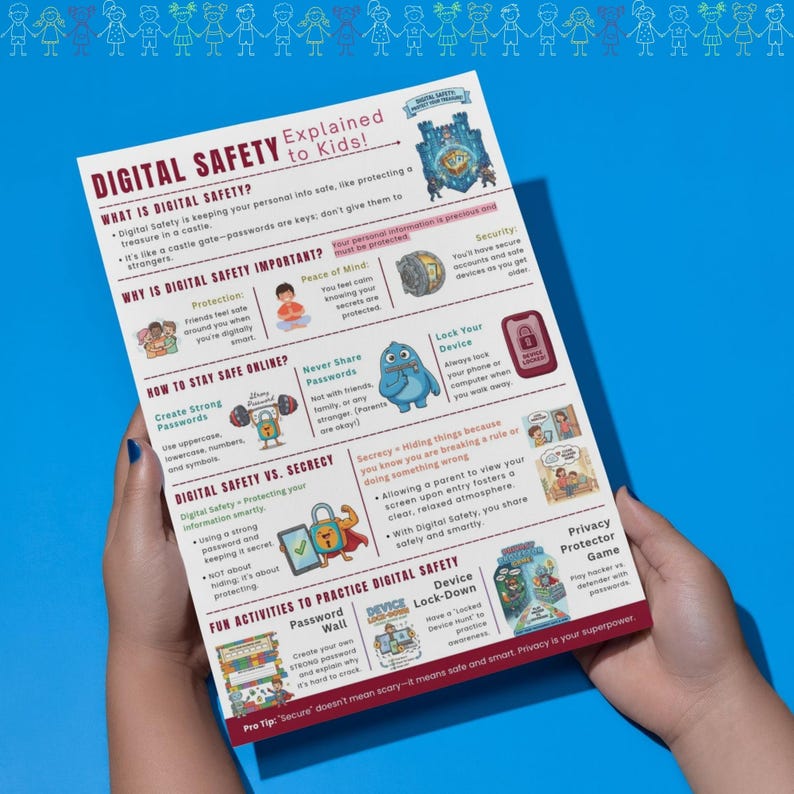 Digital Safety for Kids Printable | Cyber Security PDF Handout for ...