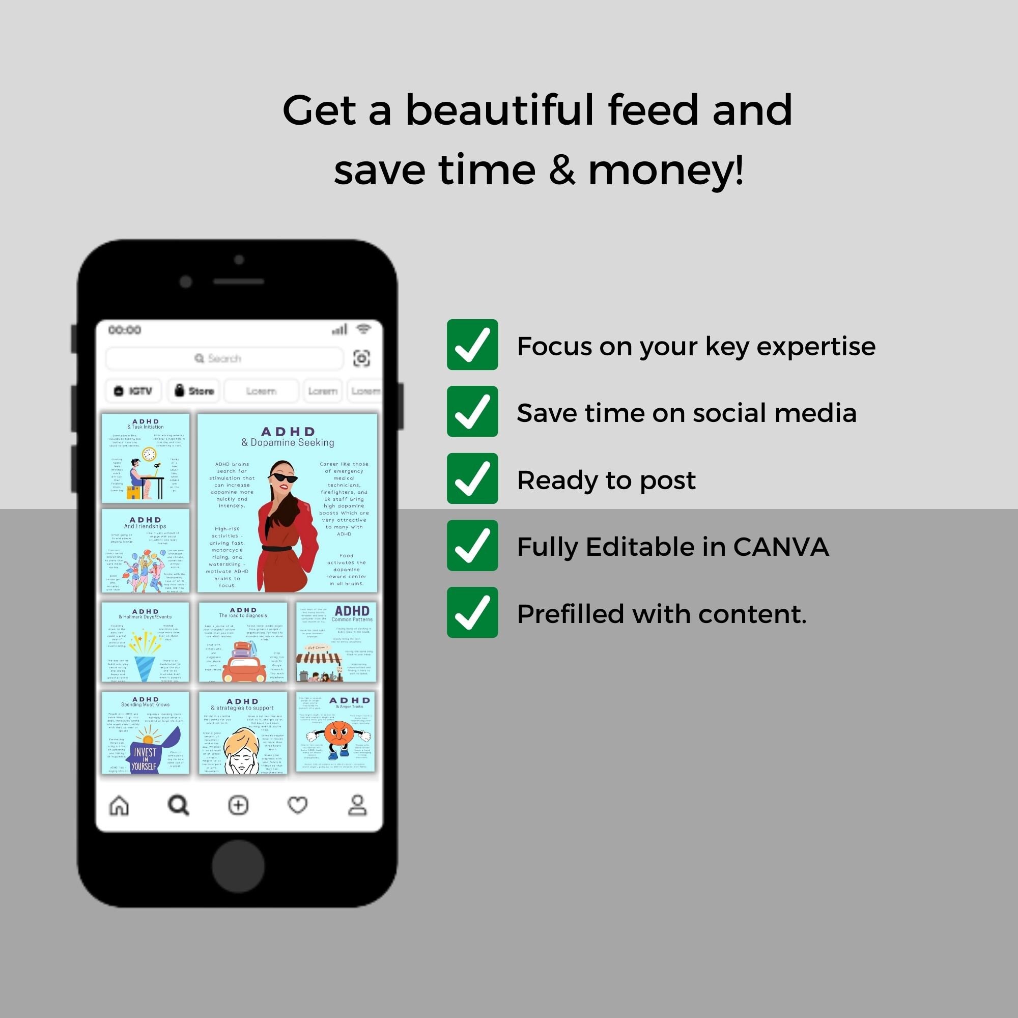 ADHD Awareness, ADHD Instagram Post, Engagement Booster, Mental Health ...