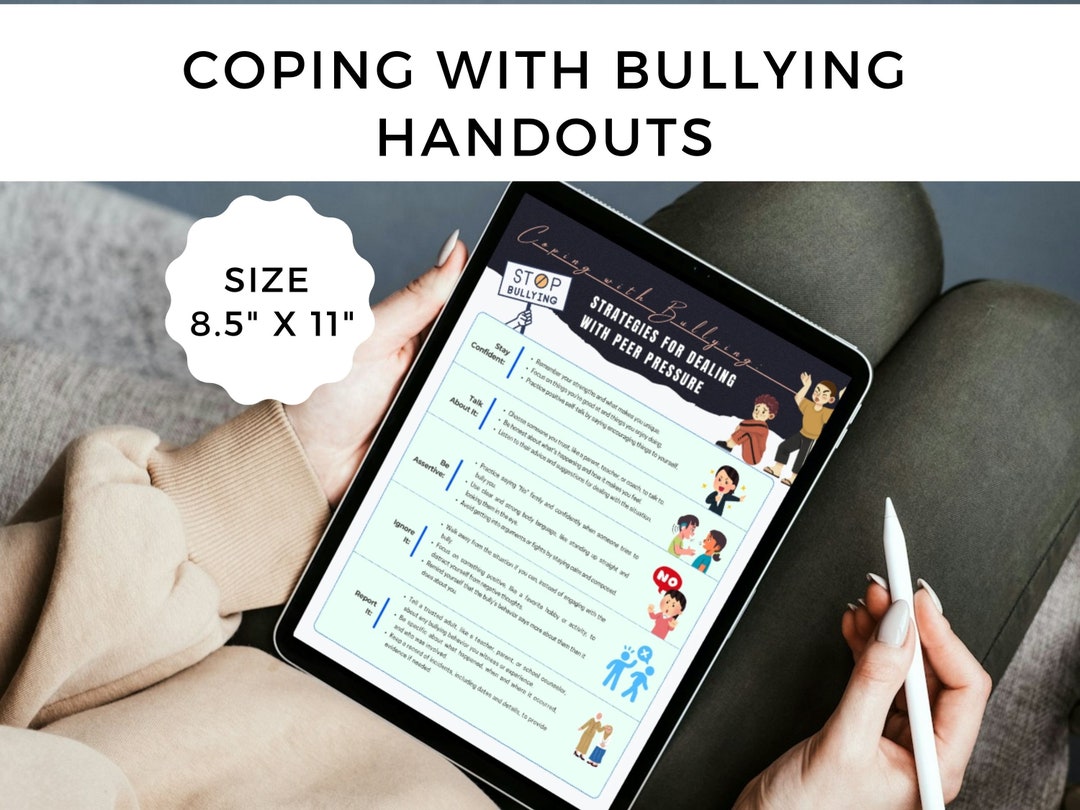 Coping With Bullying Printable Poster Handout Cheat Sheet, Counselling ...