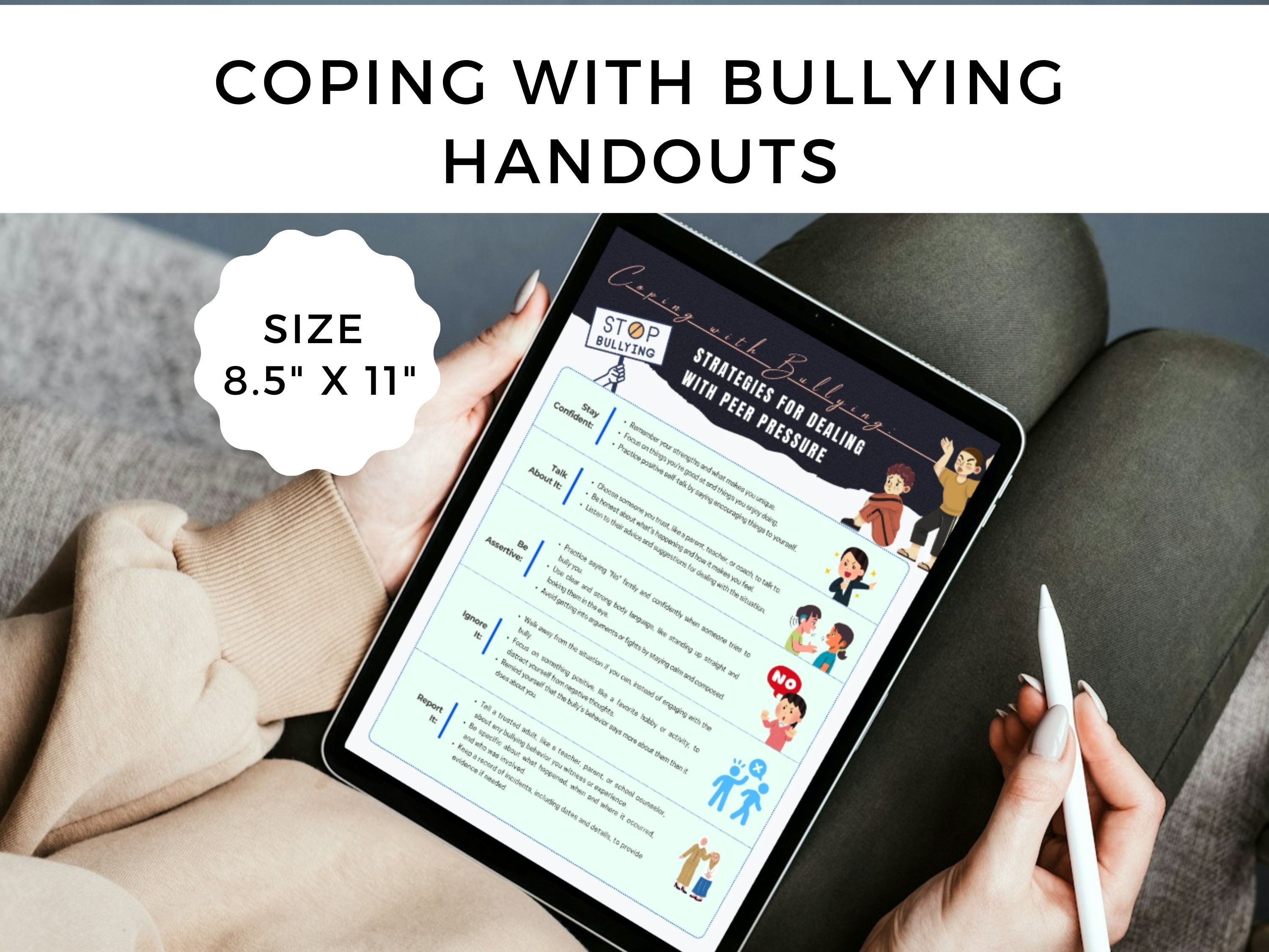 Coping With Bullying Printable Poster Handout Cheat Sheet, Counselling ...