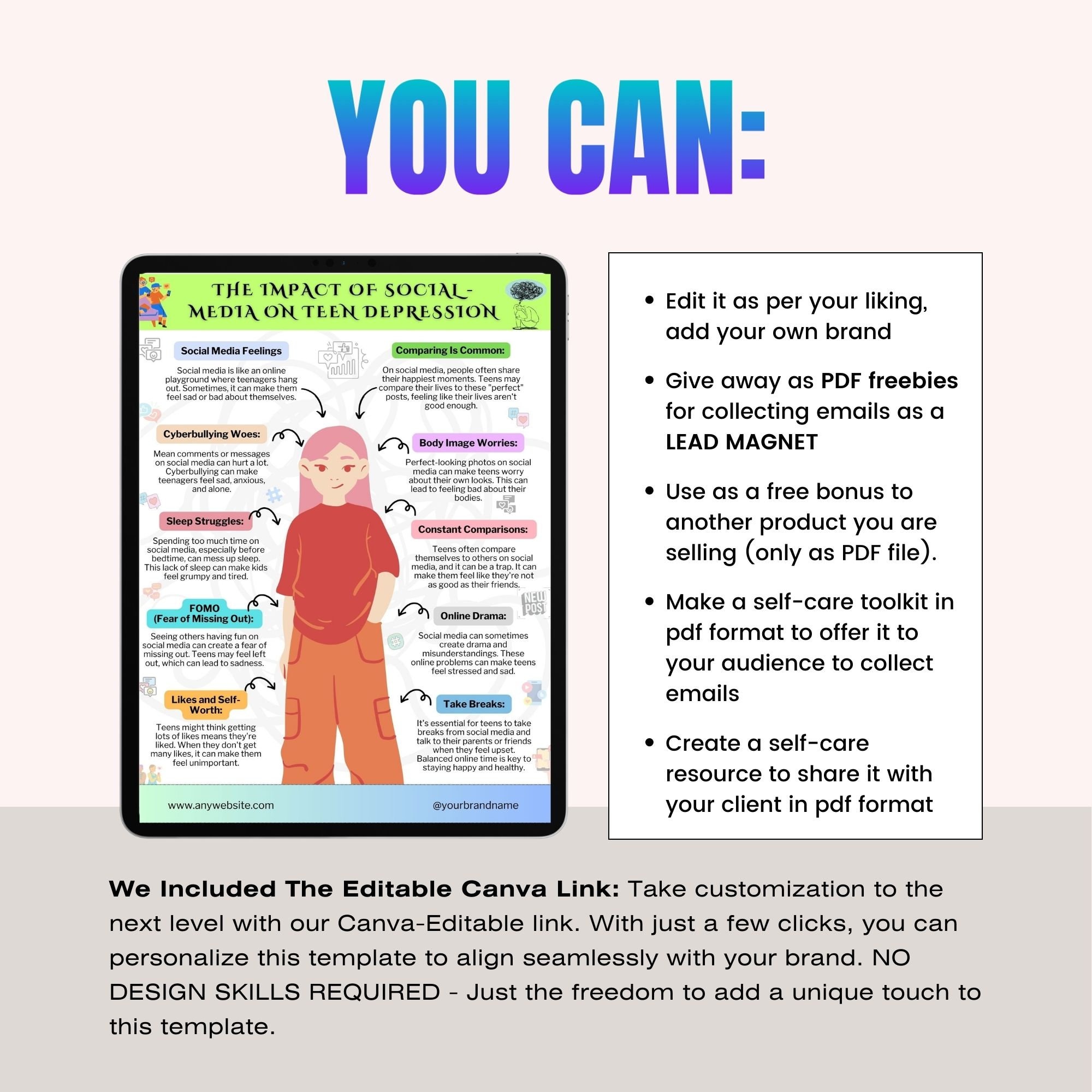 Teen Depression Handout, Depression Worksheet, Mental Health Resource ...