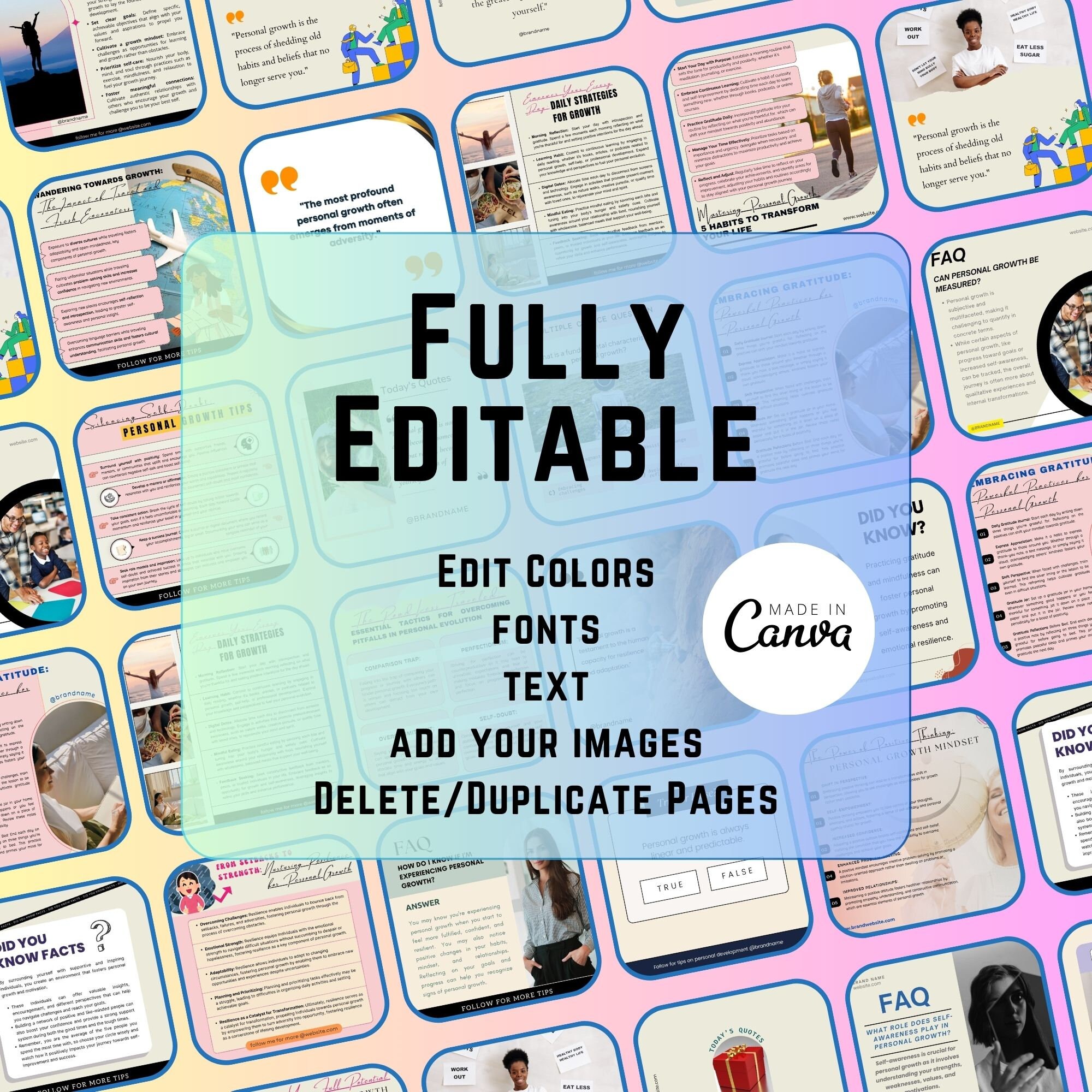 100 Personal Growth Instagram Templates, Canva Template, Done for You ... 100 Personal Growth Instagram Templates, Canva Template, Done for You ...