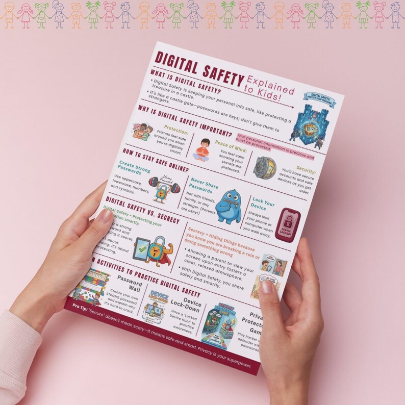 Digital Safety for Kids Printable | Cyber Security PDF Handout for ...