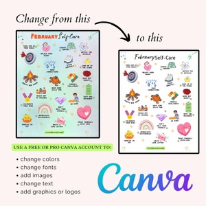 March Self Care Handout, Self Care Coaching Canva Template, Mental ...