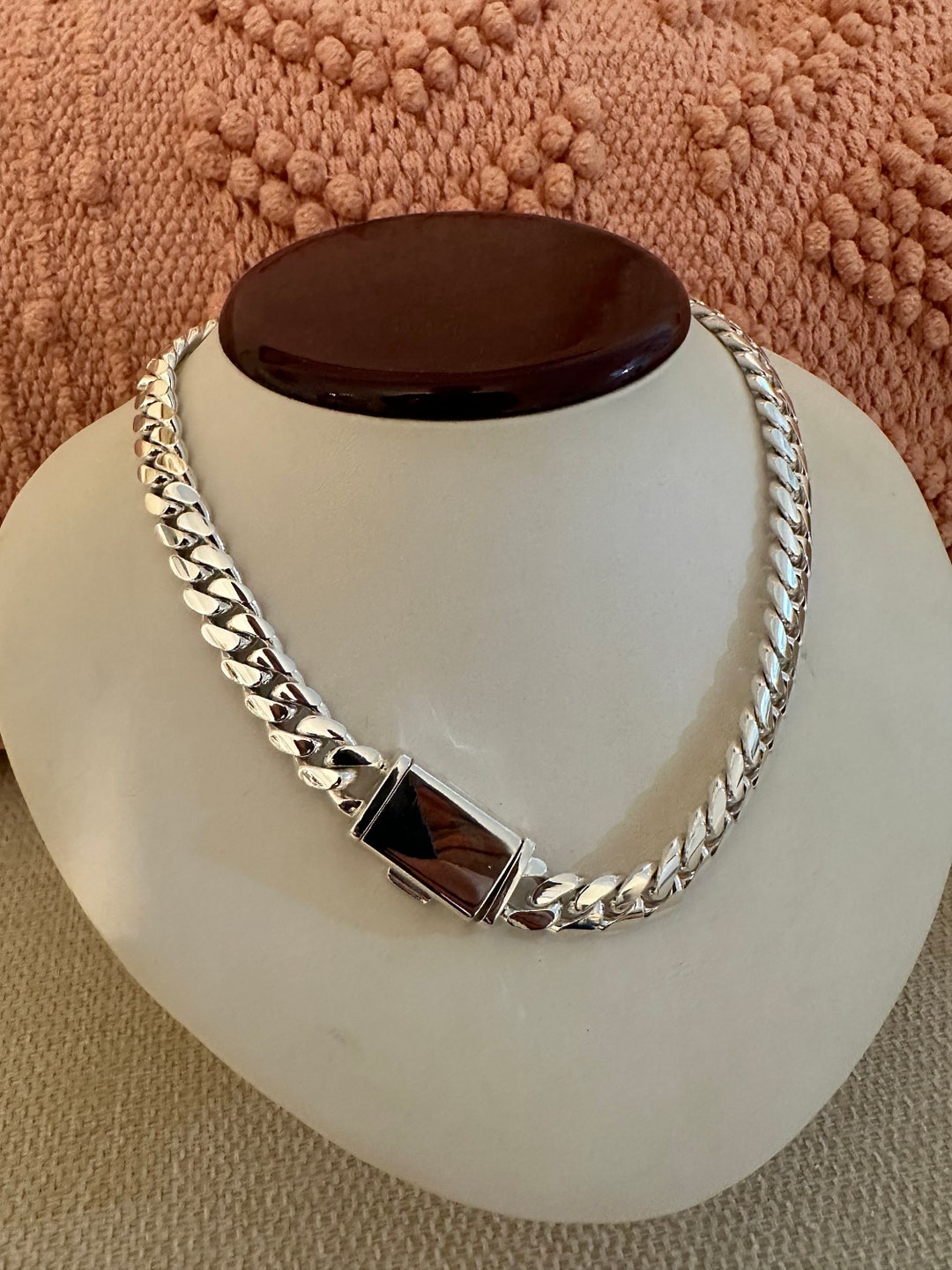 8mm 16inch 999 Solid Silver Hand Made Cuban Link With Sleek Lock - Etsy