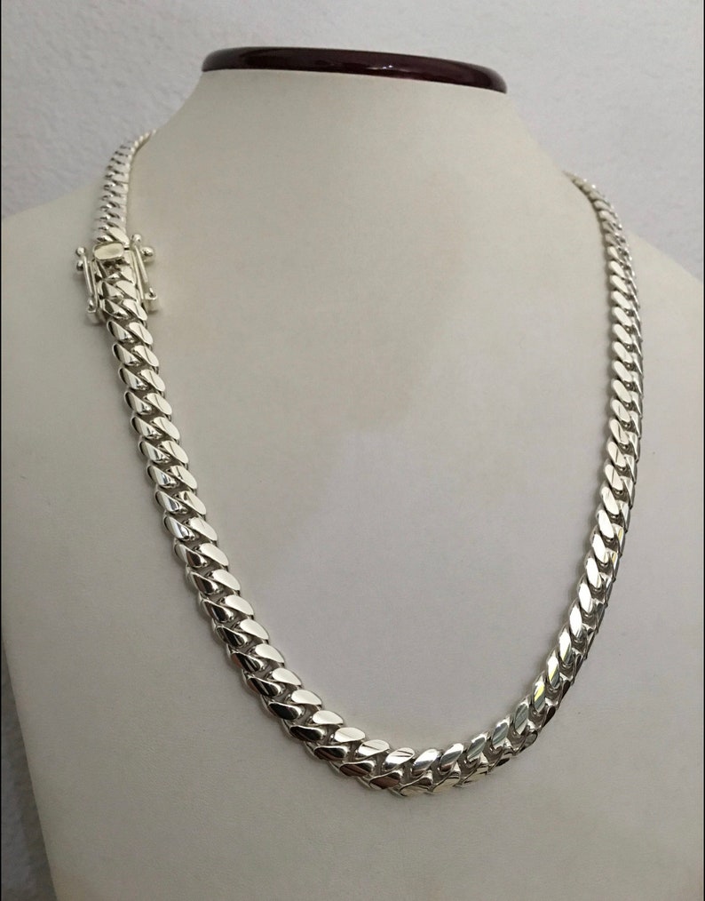 8mm 22inch 999 Pure Solid Silver Hand Made Cuban Link Chain - Etsy