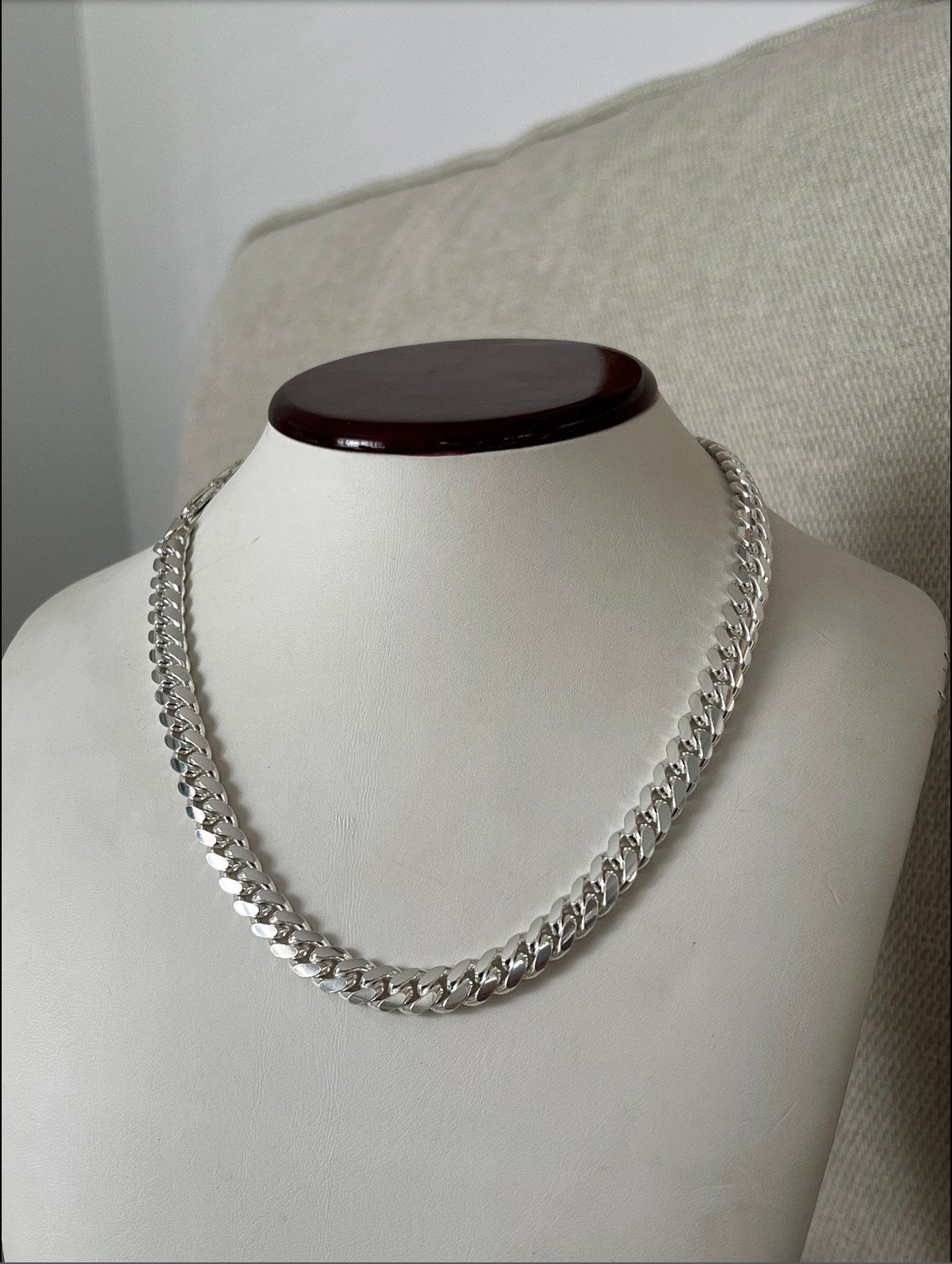 8mm 16inch 999 Solid Silver Hand Made Cuban Link With Sleek Lock - Etsy