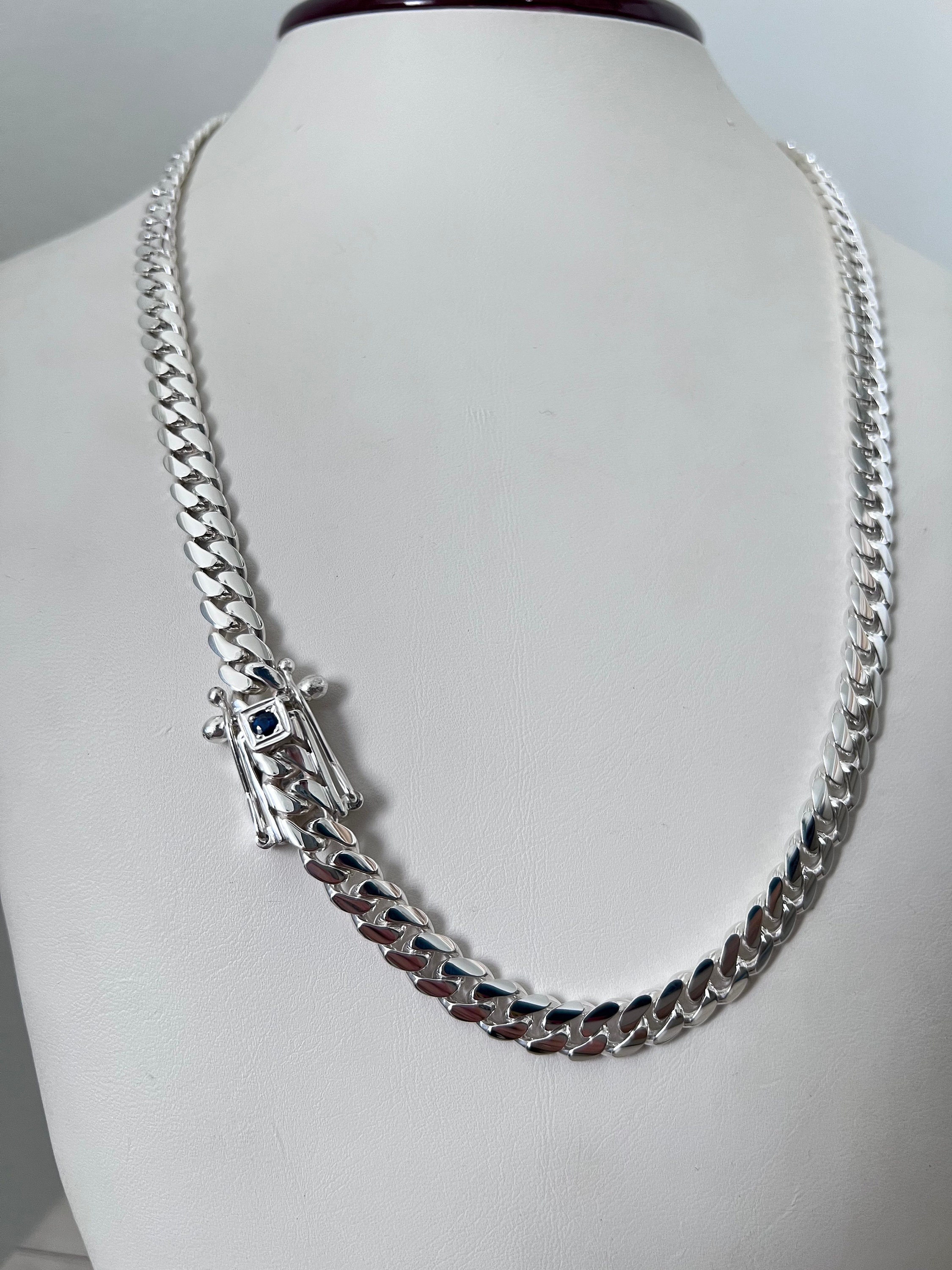8mm 26inch 999 Pure Solid Silver Hand Made Cuban Link Chain With ...