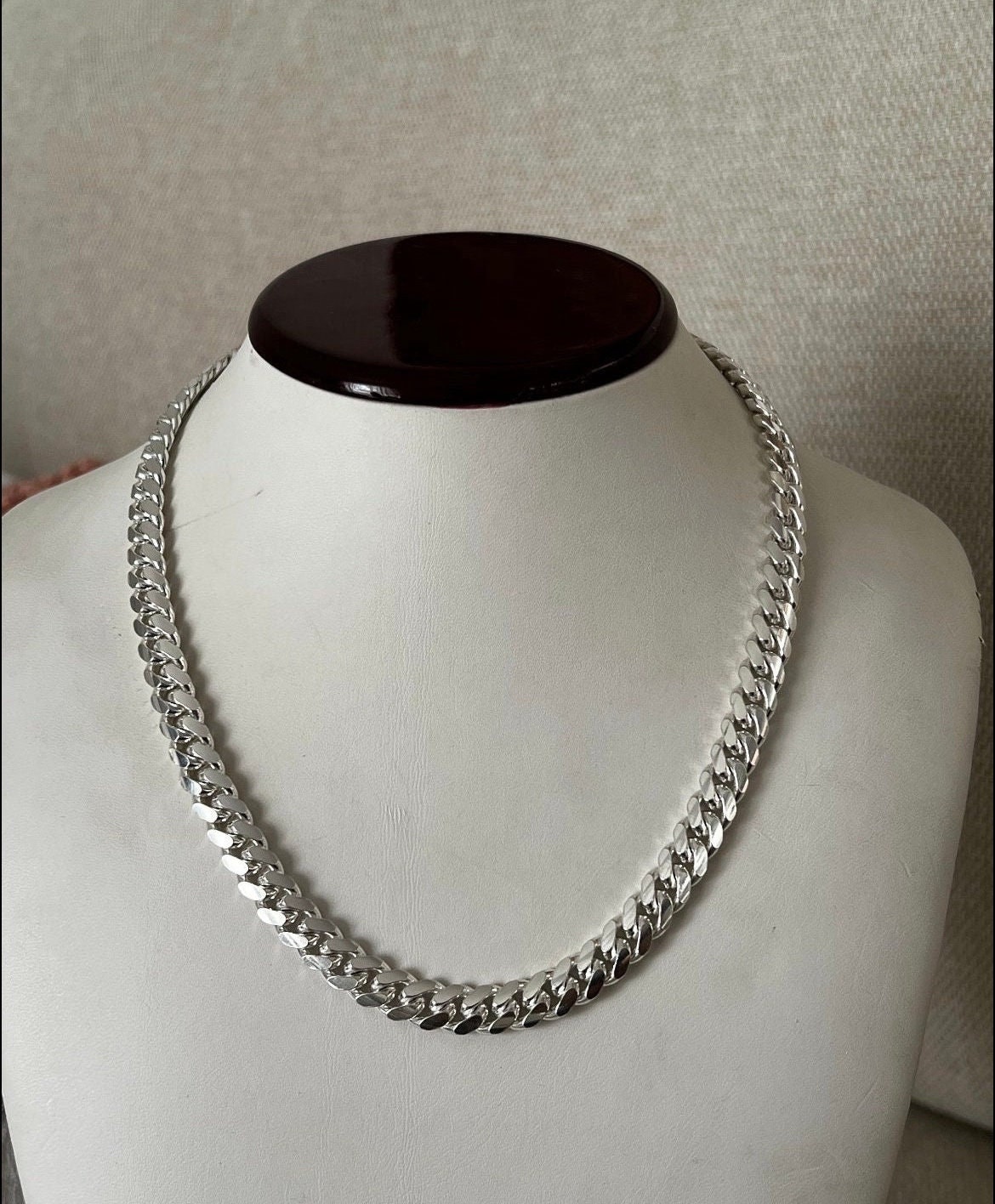 8mm 16inch 999 Solid Silver Hand Made Cuban Link With Sleek Lock - Etsy