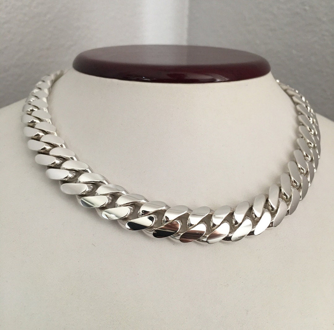 12mm 18inch Pure 999 Solid Silver Hand Made Cuban Link Chain - Etsy