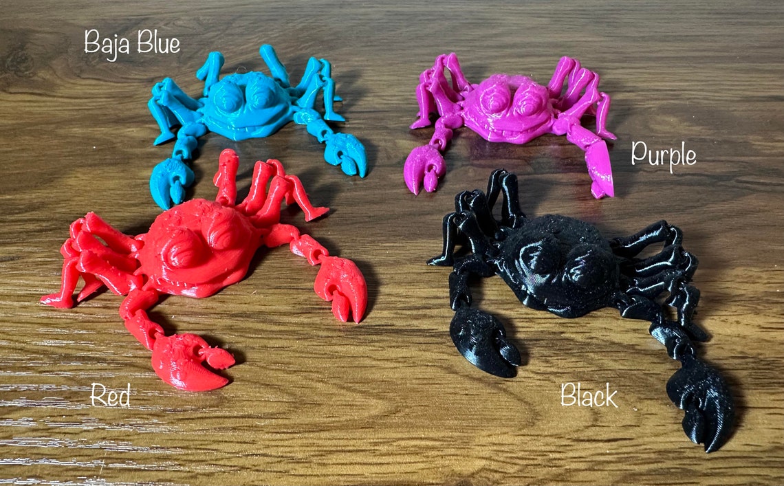 3d Printed Articulated Smiling Crab/crustation - Etsy