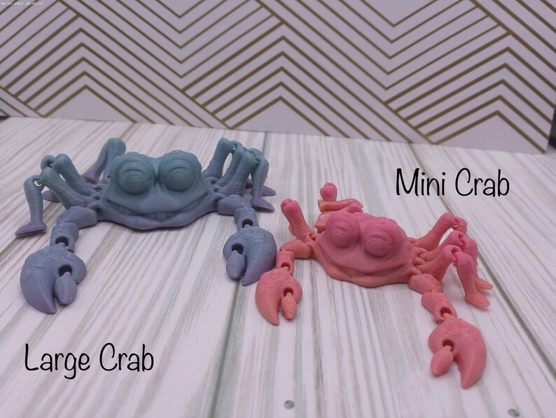 3d Printed Articulated Smiling Crab/crustation - Etsy