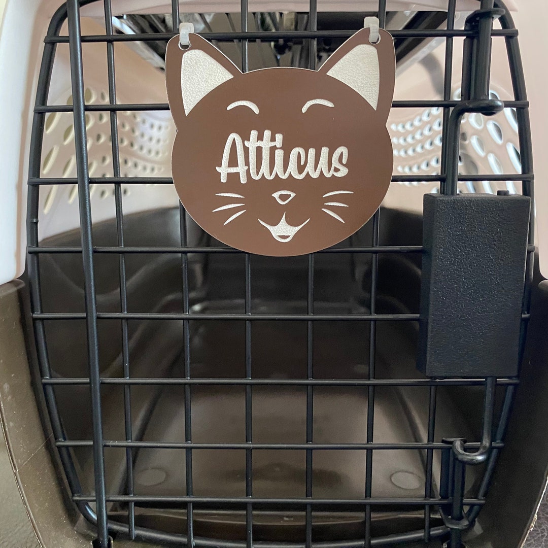 Personalized Cat Pet Carrier Name Tags, Handcrafted Cat Name Tags ...