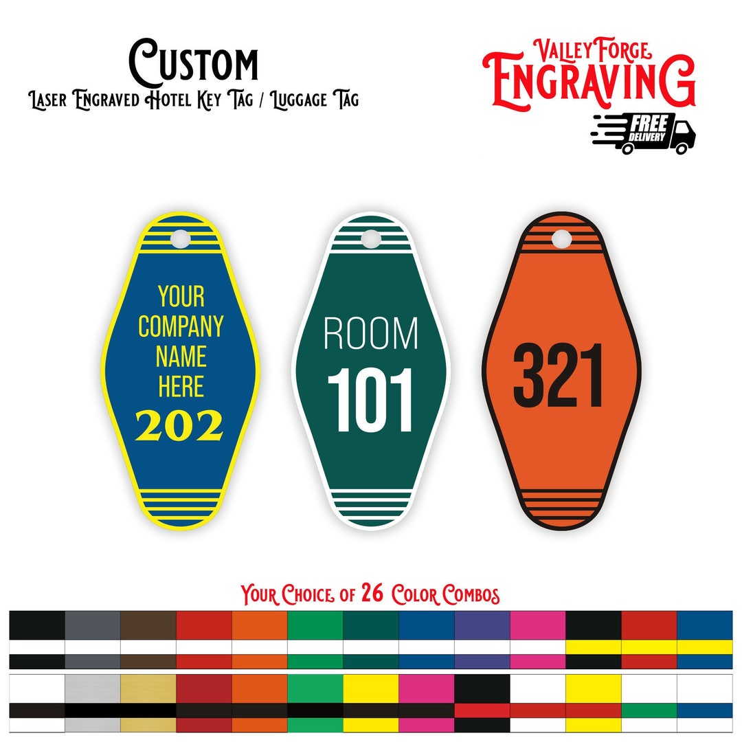 Custom Personalized Hotel Key Tags, Custom Luggage Tags, Laser Cut ...