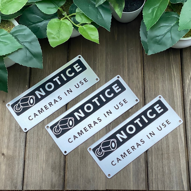 Custom Indoor/outdoor Acrylic Sign - Cameras in Use - Weatherproof Sign ...