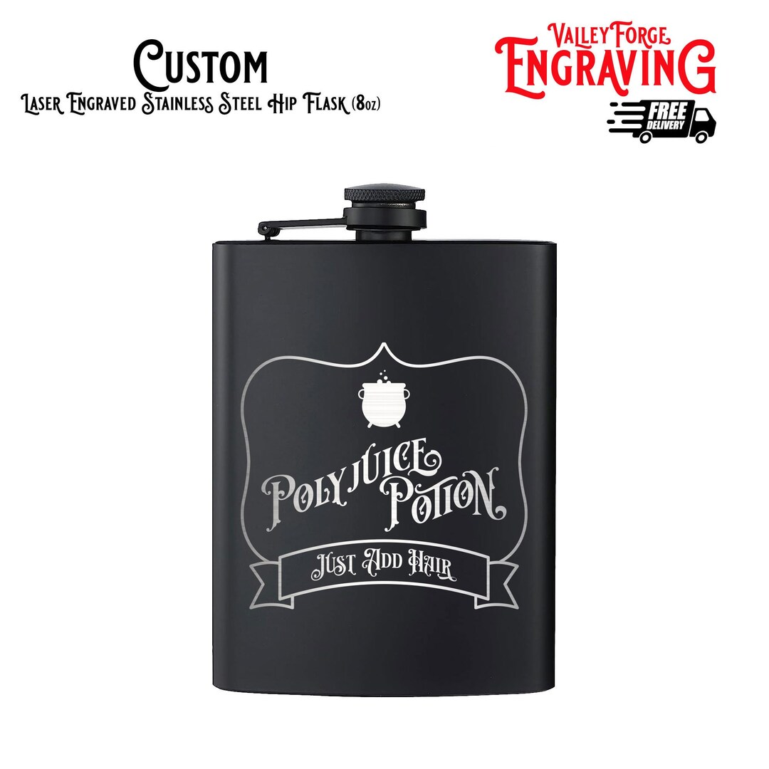 HARRY POTTER Hip Flask, Polyjuice Potion Just Add Hair, Cauldron ...