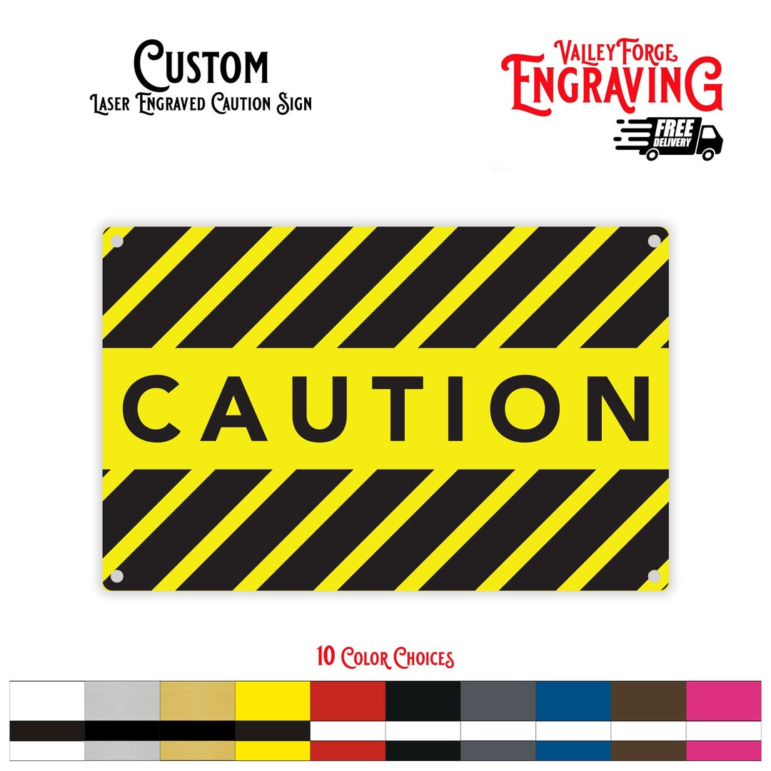 Custom Indoor/outdoor Acrylic Sign - Caution - Caution Warning - Sign ...