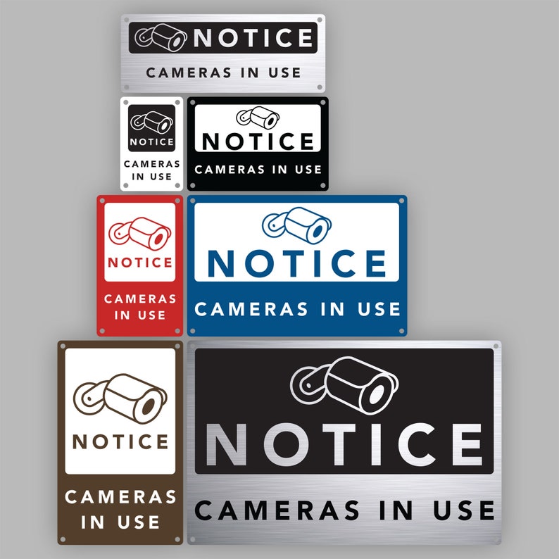 Custom Indoor/outdoor Acrylic Sign - Cameras in Use - Weatherproof Sign ...