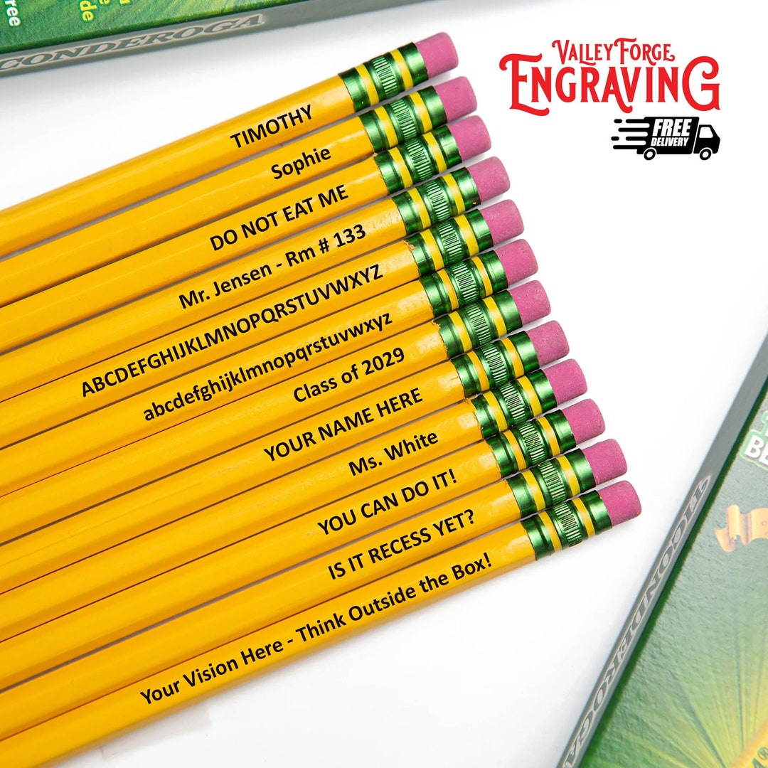 Personalized Pencils | Engraved Pencils | Back to School | 12 Pack ...