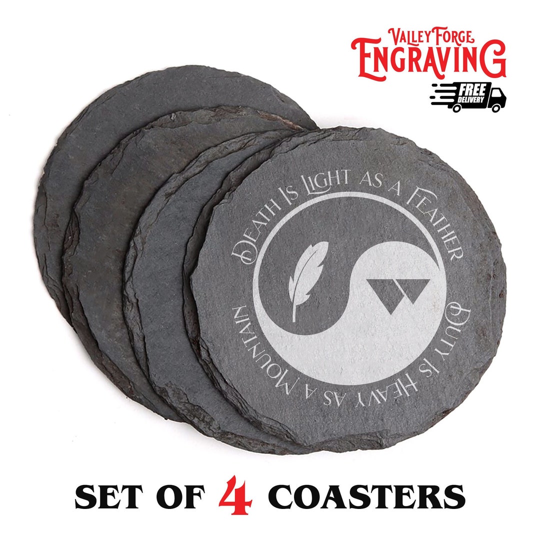 WHEEL OF TIME Quote Slate Coasters | Duty is Heavier Than a Mountain ...