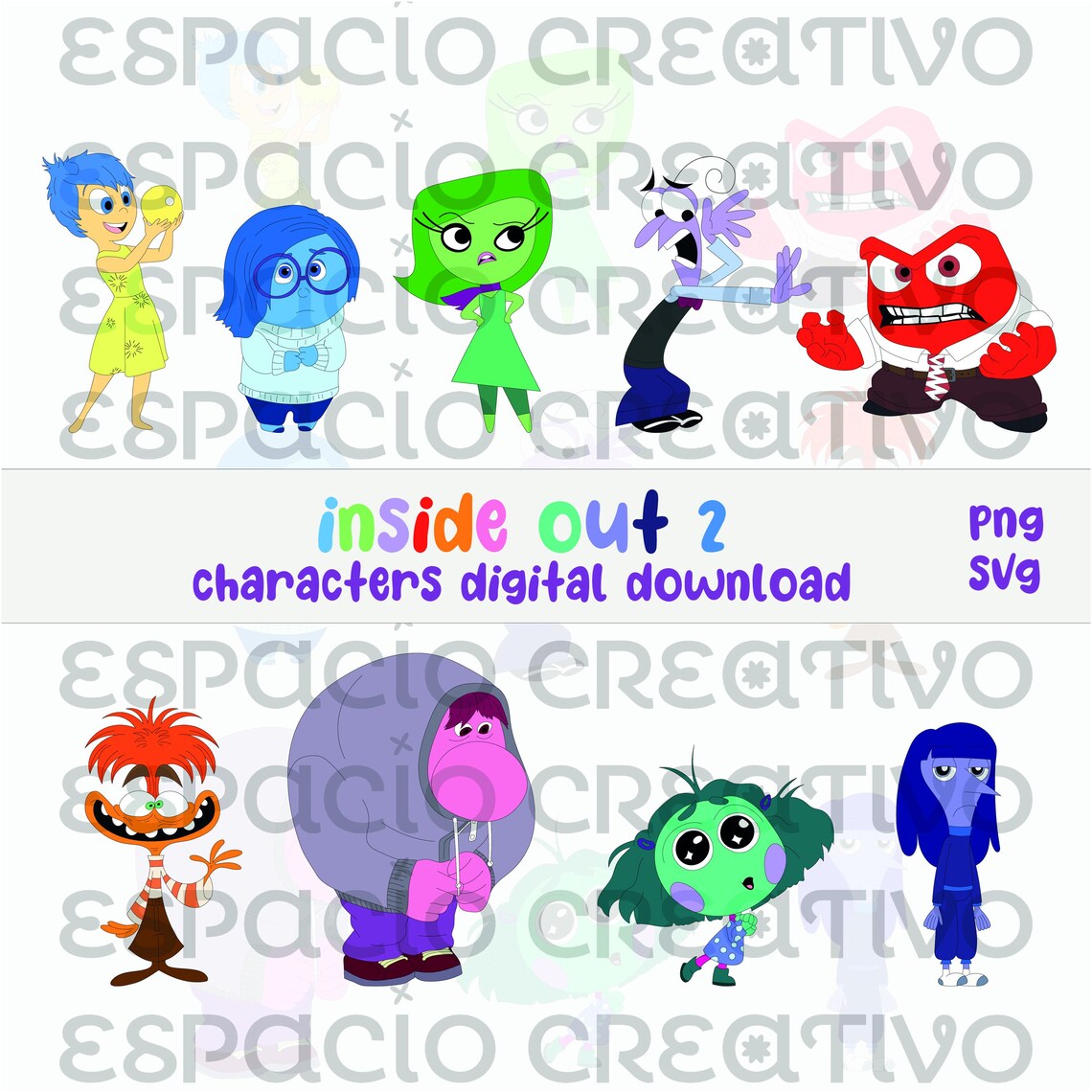 Inside Out Characters, SVG, PNG, Cartoon Emotions Friends, High ...