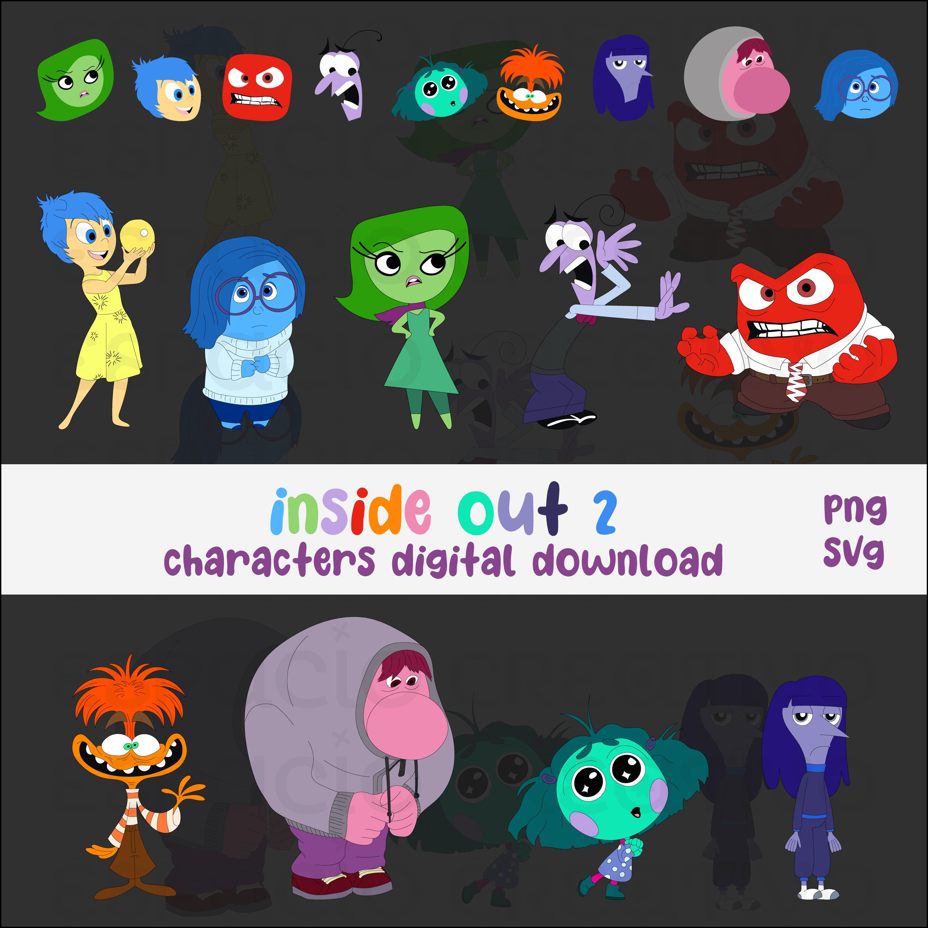 Inside Out Characters, SVG, PNG, Cartoon Emotions Friends, High ...