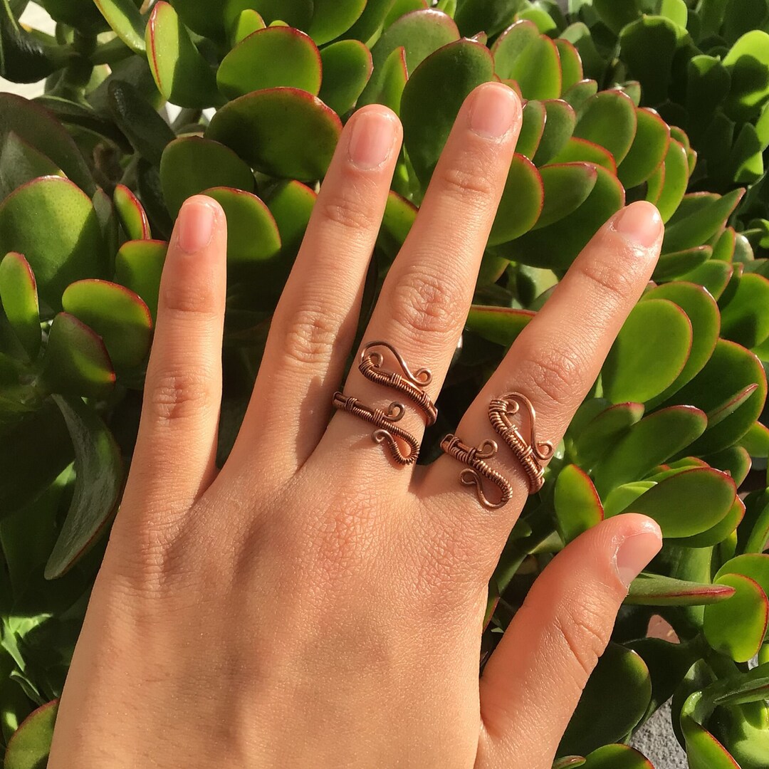 Adjustable Wire Ring, Wire Wrapped Ring, Swirly Copper Wire Ring ...